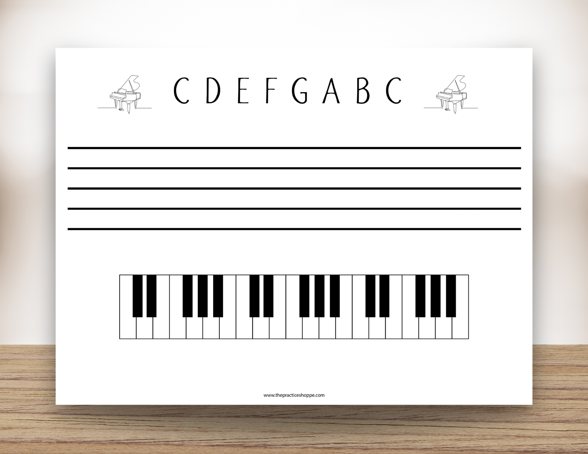 Piano Keyboard with Staff Magnetic White Board – The Practice Shoppe