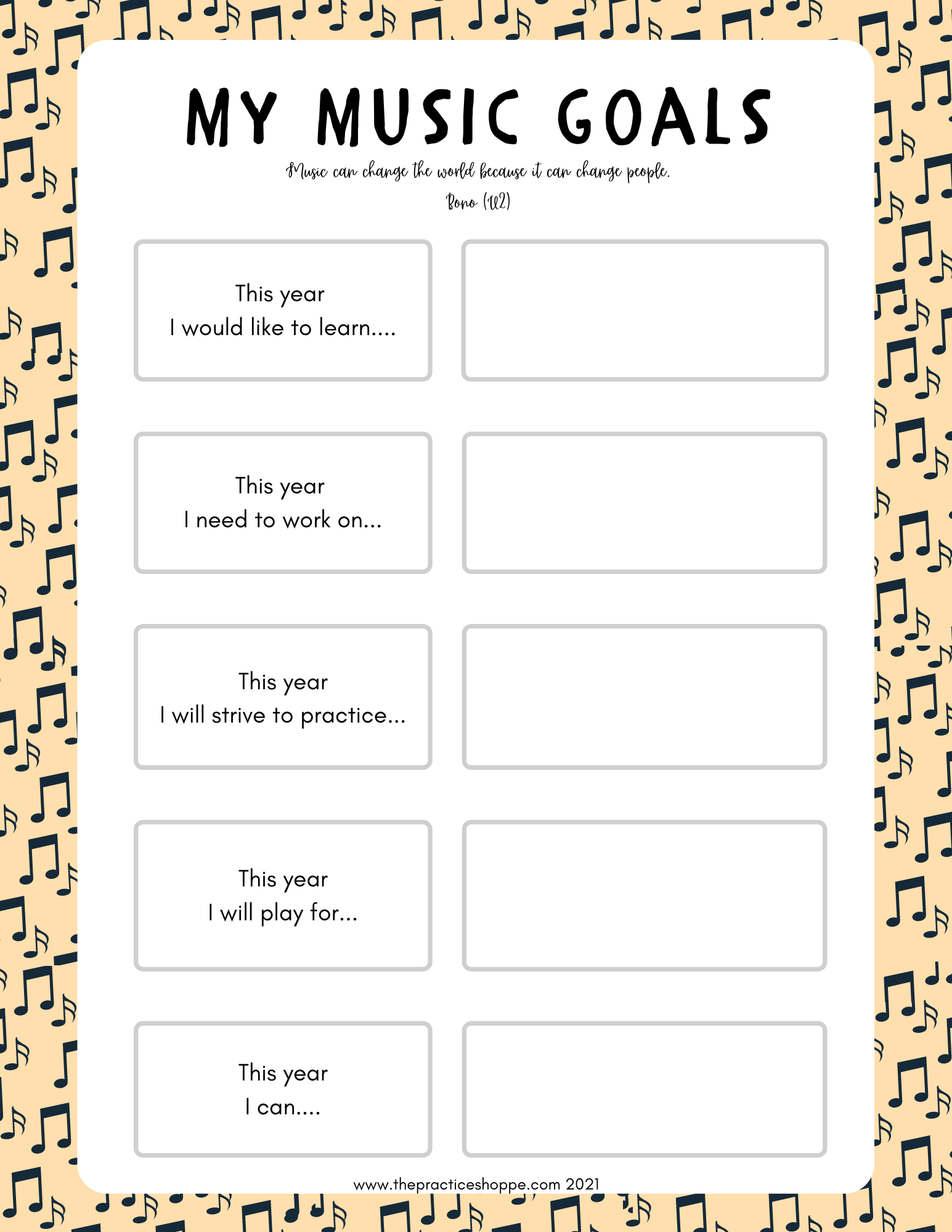 My Music Goals – The Practice Shoppe