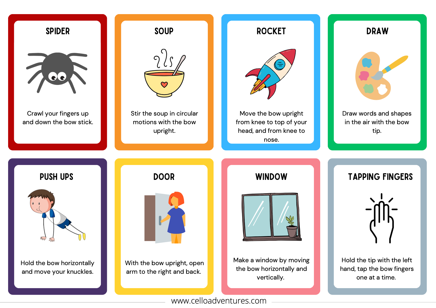 Cello Bow Game Flashcards – The Practice Shoppe