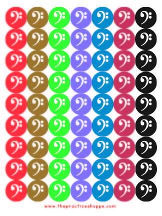 PS Sheet Clef Colorful Bass Clef Stickers – The Practice Shoppe