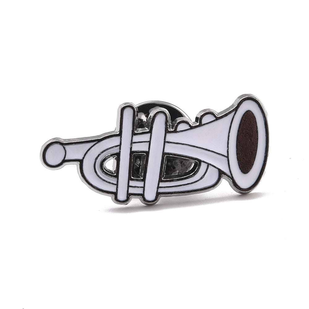White Trumpet Enamel Pin – The Practice Shoppe