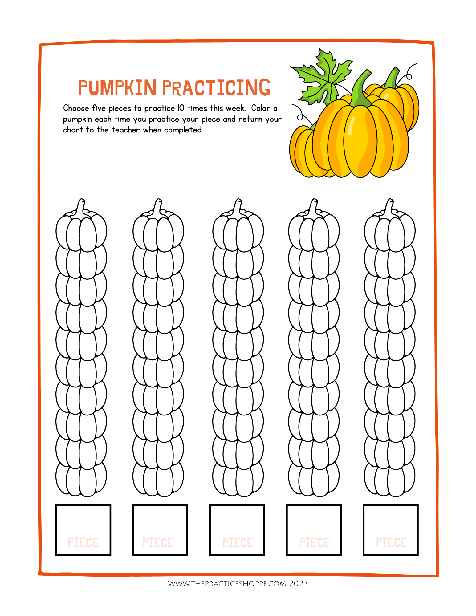Pumpkin Practice Charts (Digital Download) – The Practice Shoppe