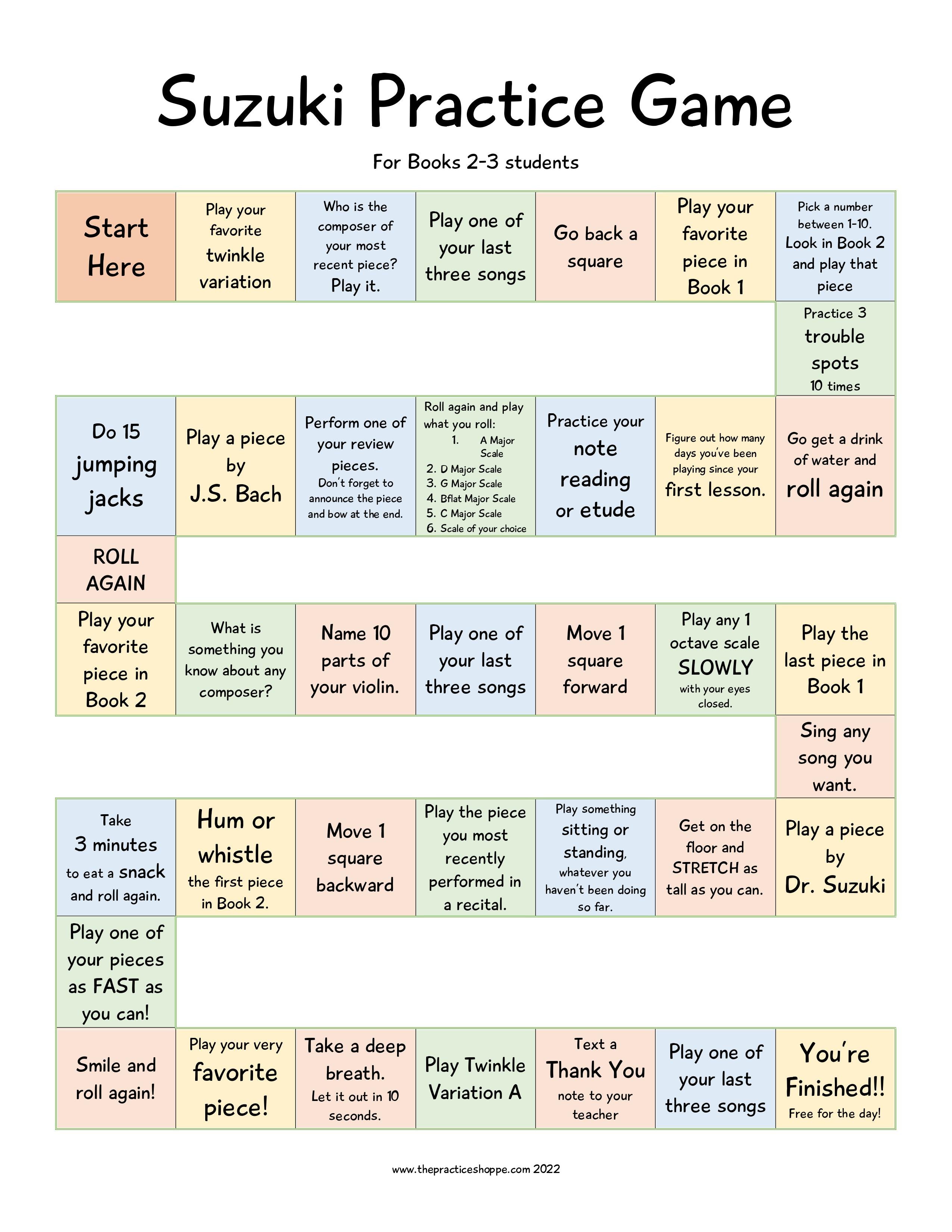 Suzuki Practice Game (digital download) – The Practice Shoppe