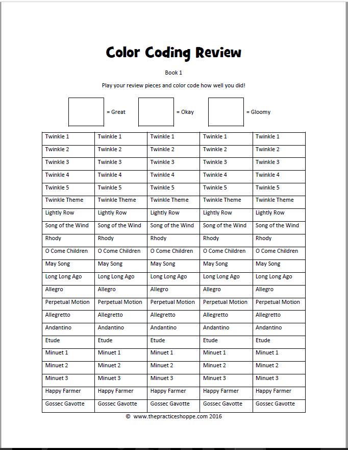 Color Coding Review Violin Book 1 (Digital Download) – The Practice Shoppe