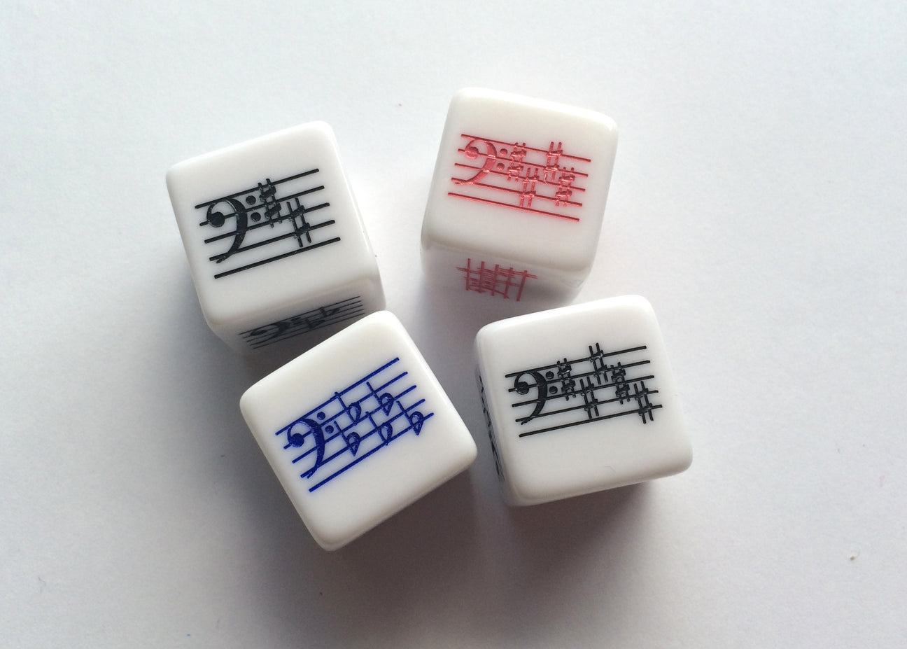 25 mm Key Signature Dice - Bass Clef - Sharps/Flats Basic/Advanced - S ...