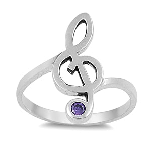 925 Sterling Treble Clef CZ Ring – The Practice Shoppe