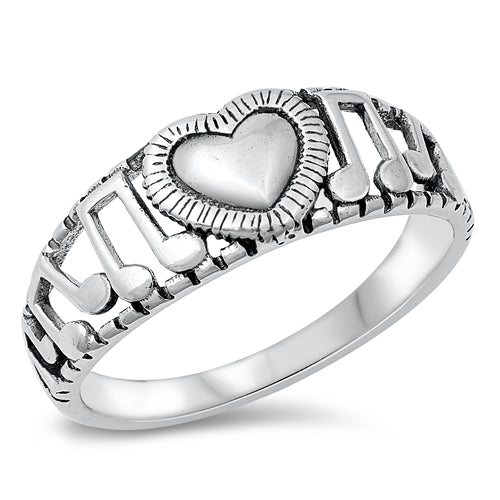 925 Sterling Heart and Music Notes Ring – The Practice Shoppe