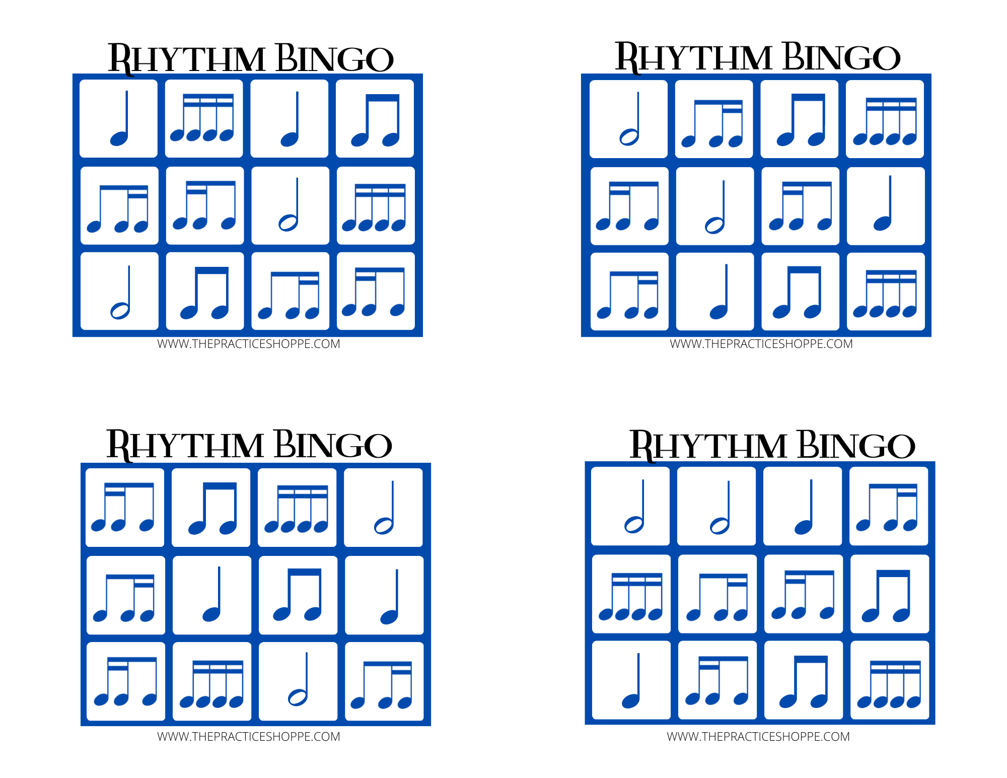 Blue Rhythm Dice Mini Bingo (digital download) – The Practice Shoppe