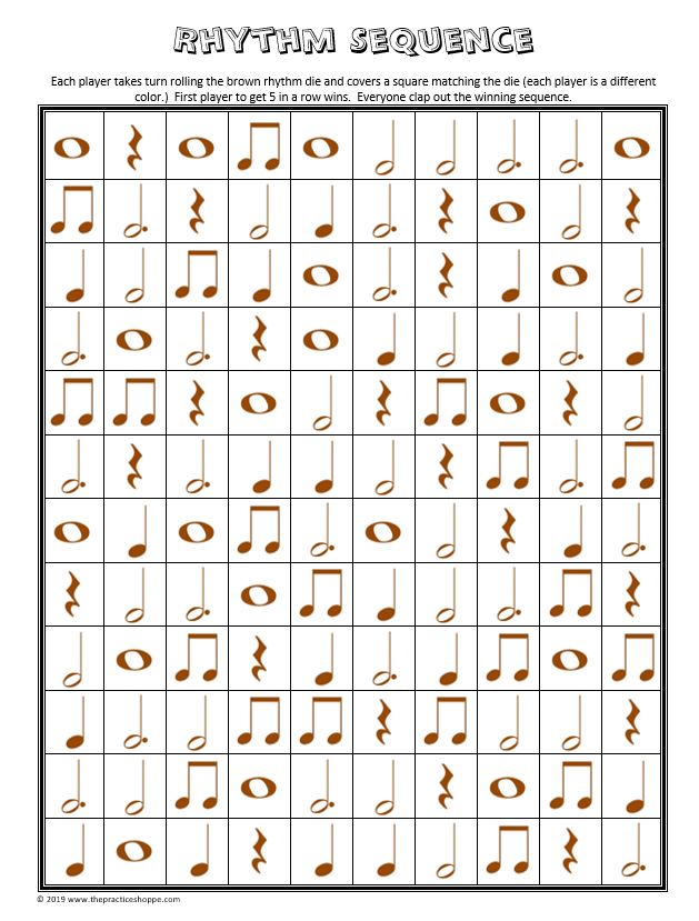 Rhythm Sequence - Brown, Whole Page – The Practice Shoppe