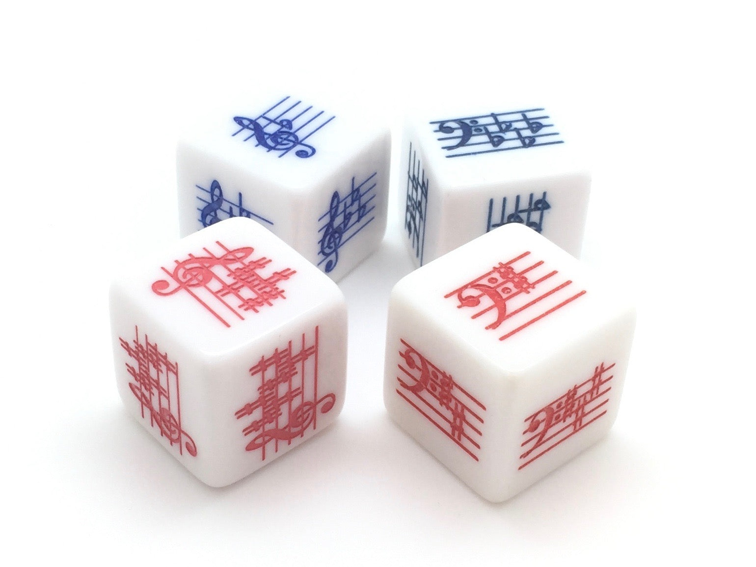 25 mm Key Signature Dice - Treble/Bass Clef - Sharps/Flats - Set of 4 ...