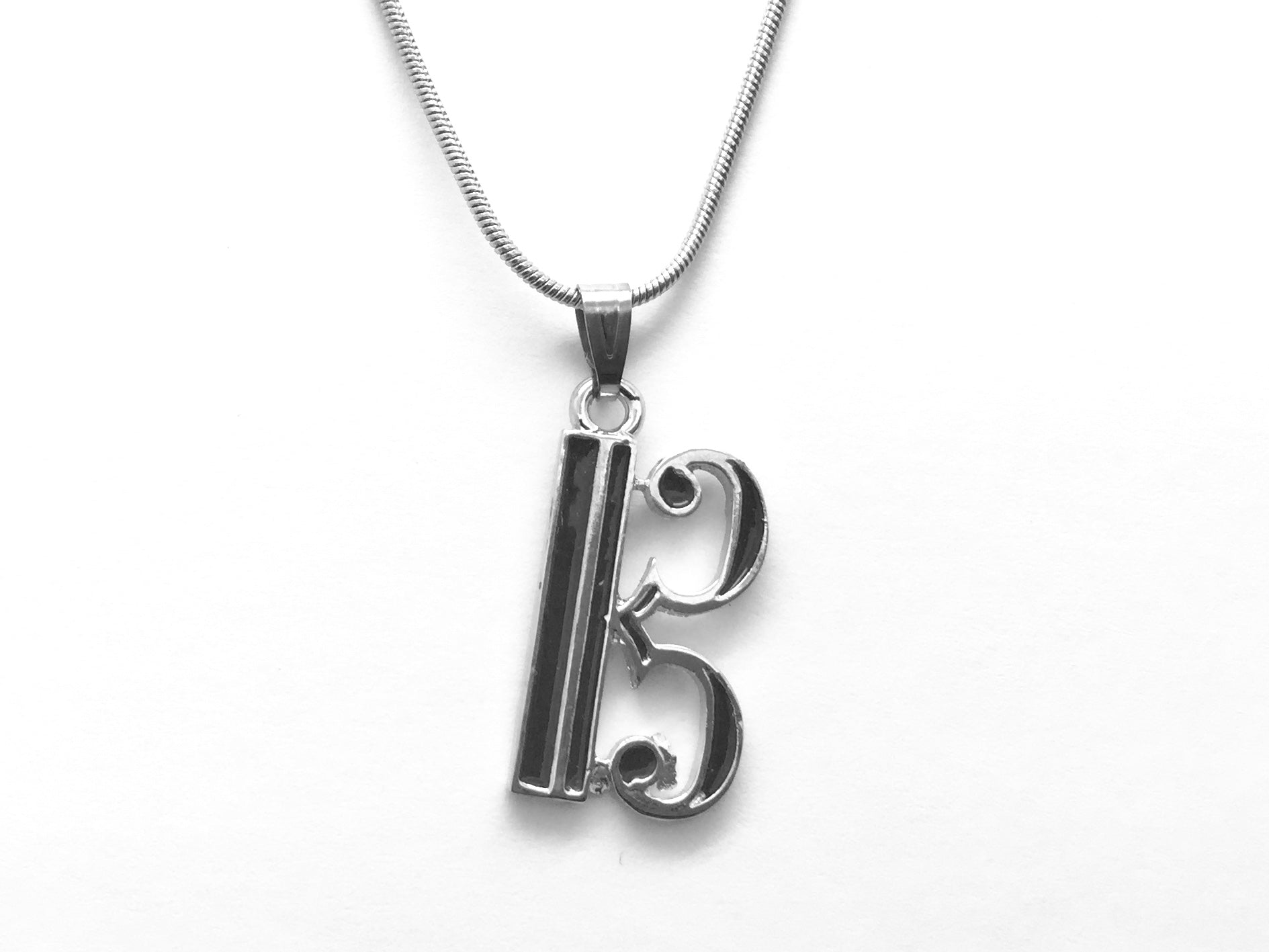 Alto Clef Viola Necklace - Silver with Black Accents – The Practice Shoppe