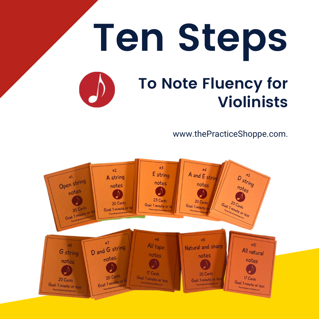 10 Steps to Note Fluency for Violinists - 10 Sets of Flashcards (Digit ...