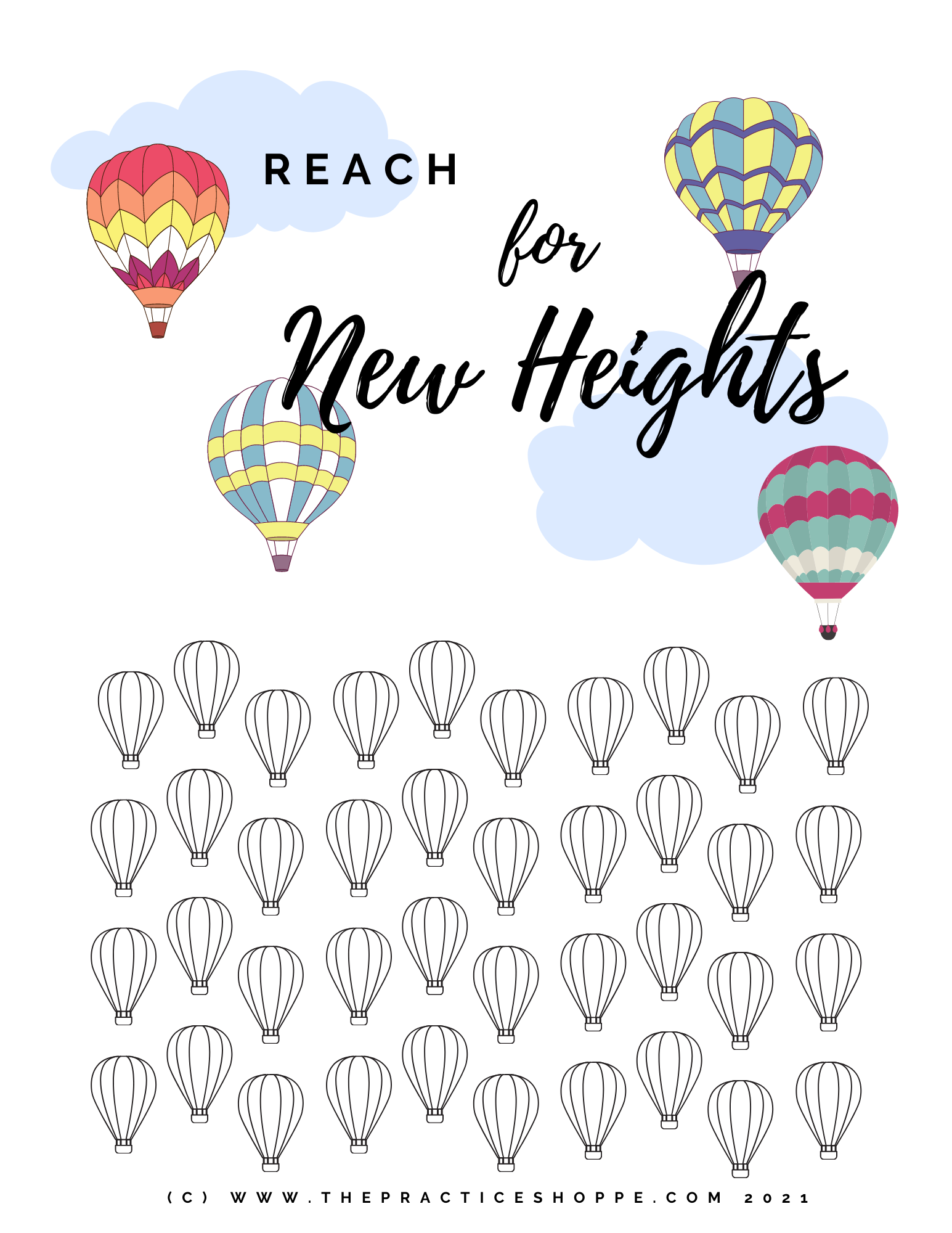 Reach for New Heights - Practice Chart (40) – The Practice Shoppe